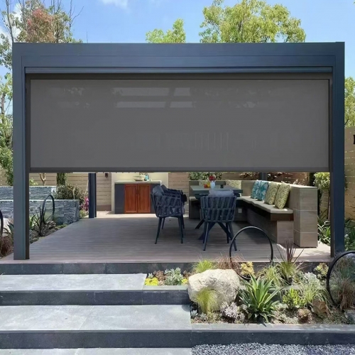 Outdoor Roller Shades Custom-Sized Motorized Blinds â€“ Up to 600cm ...